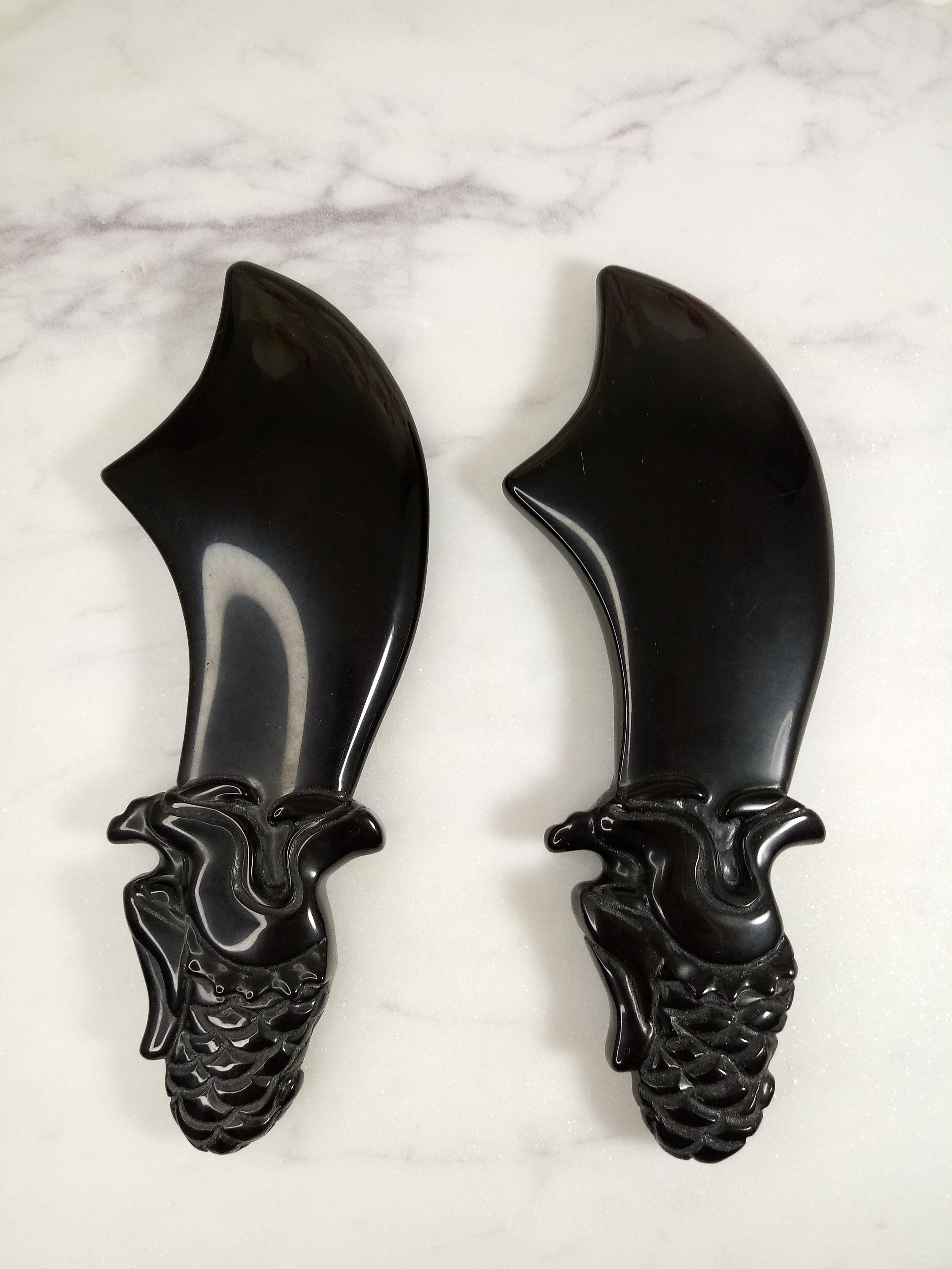 Black Obsidian Swords - Etsy