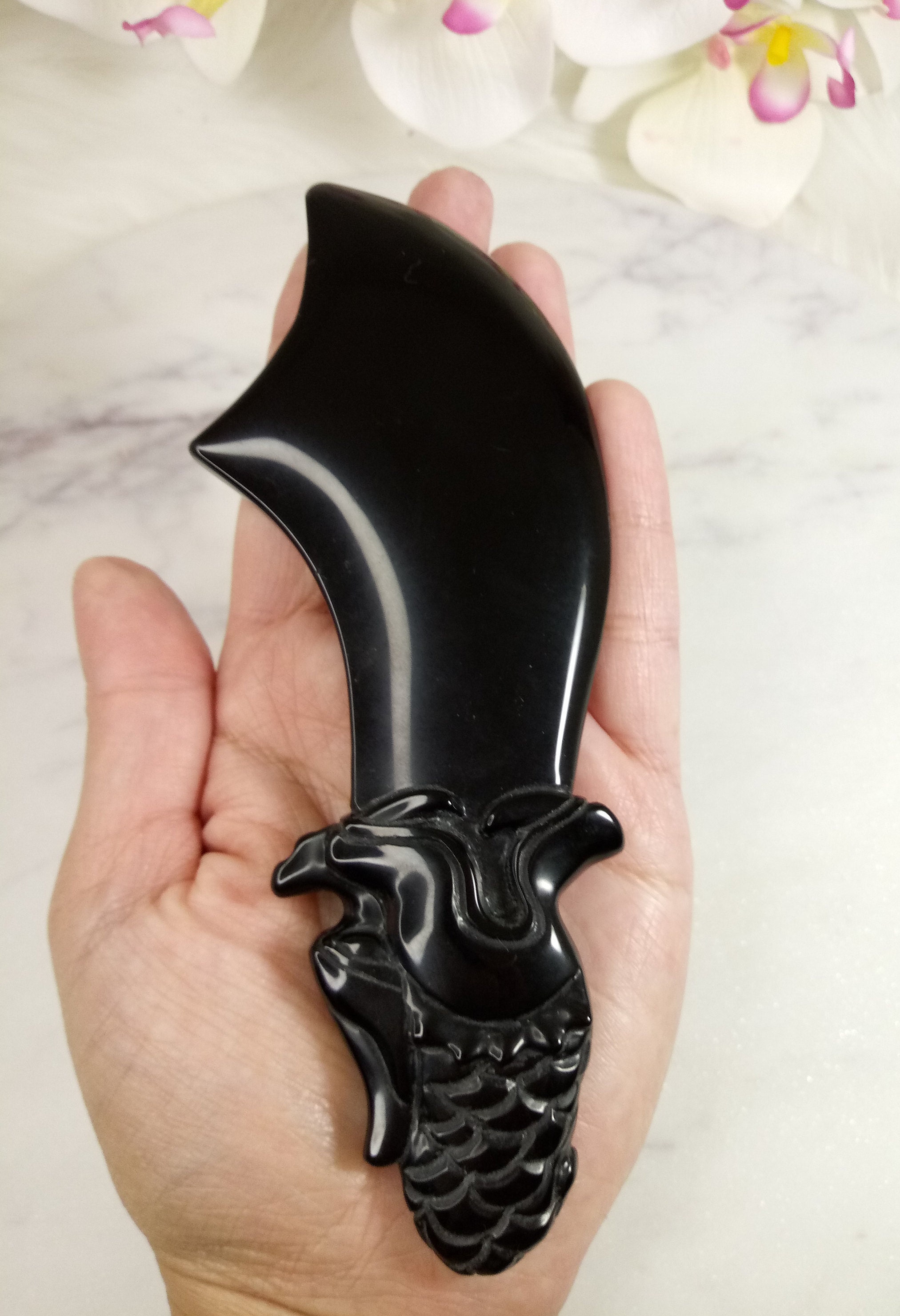 Black Obsidian Swords - Etsy