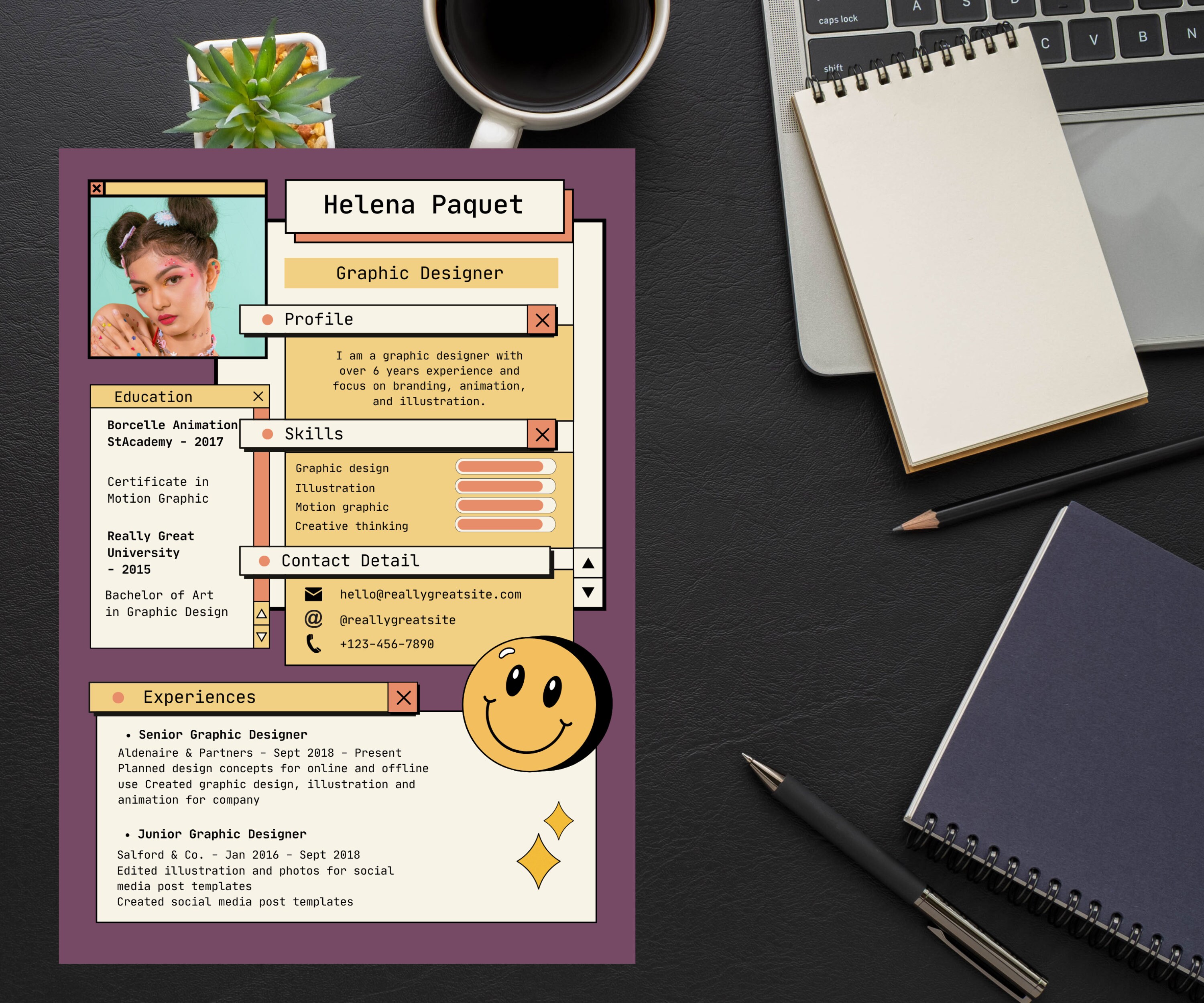 Retro Computer CV Resume Graphic Design - Etsy