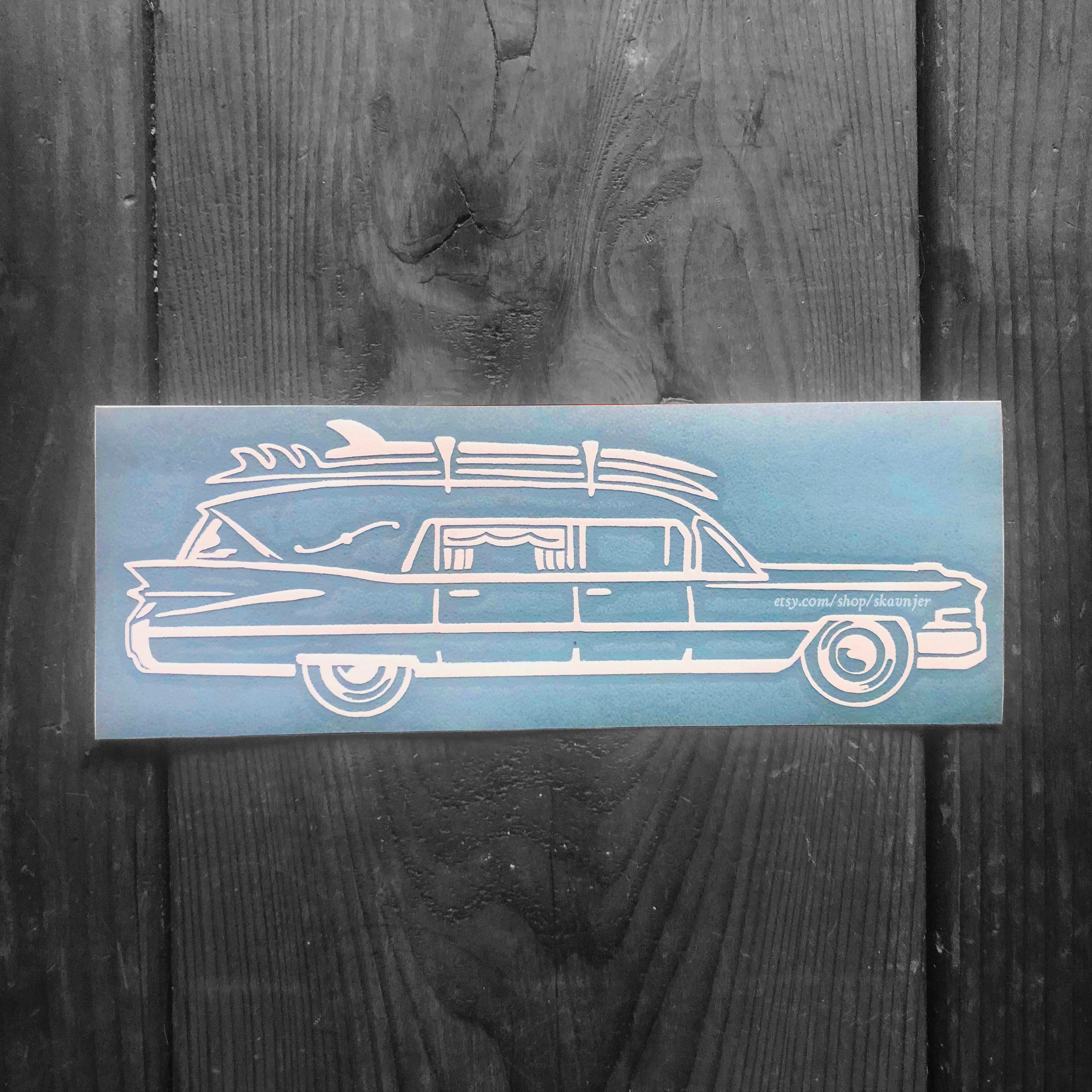 Hearse & Surf Vinyl Window Decal/sticker | Etsy
