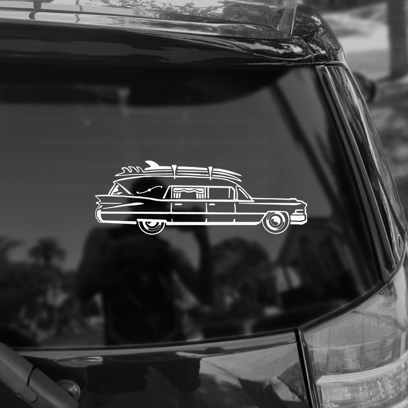 Hearse & Surf Vinyl Window Decal/sticker | Etsy