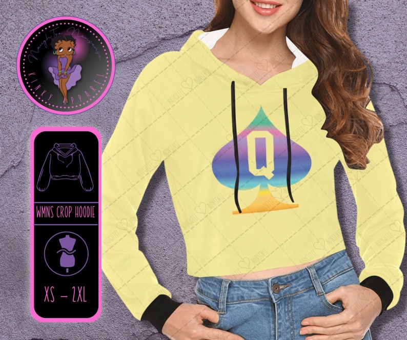 Queen of Spades Gradient Crop Hoodie, Cuckold, Cheating, Bull, Creampie ...