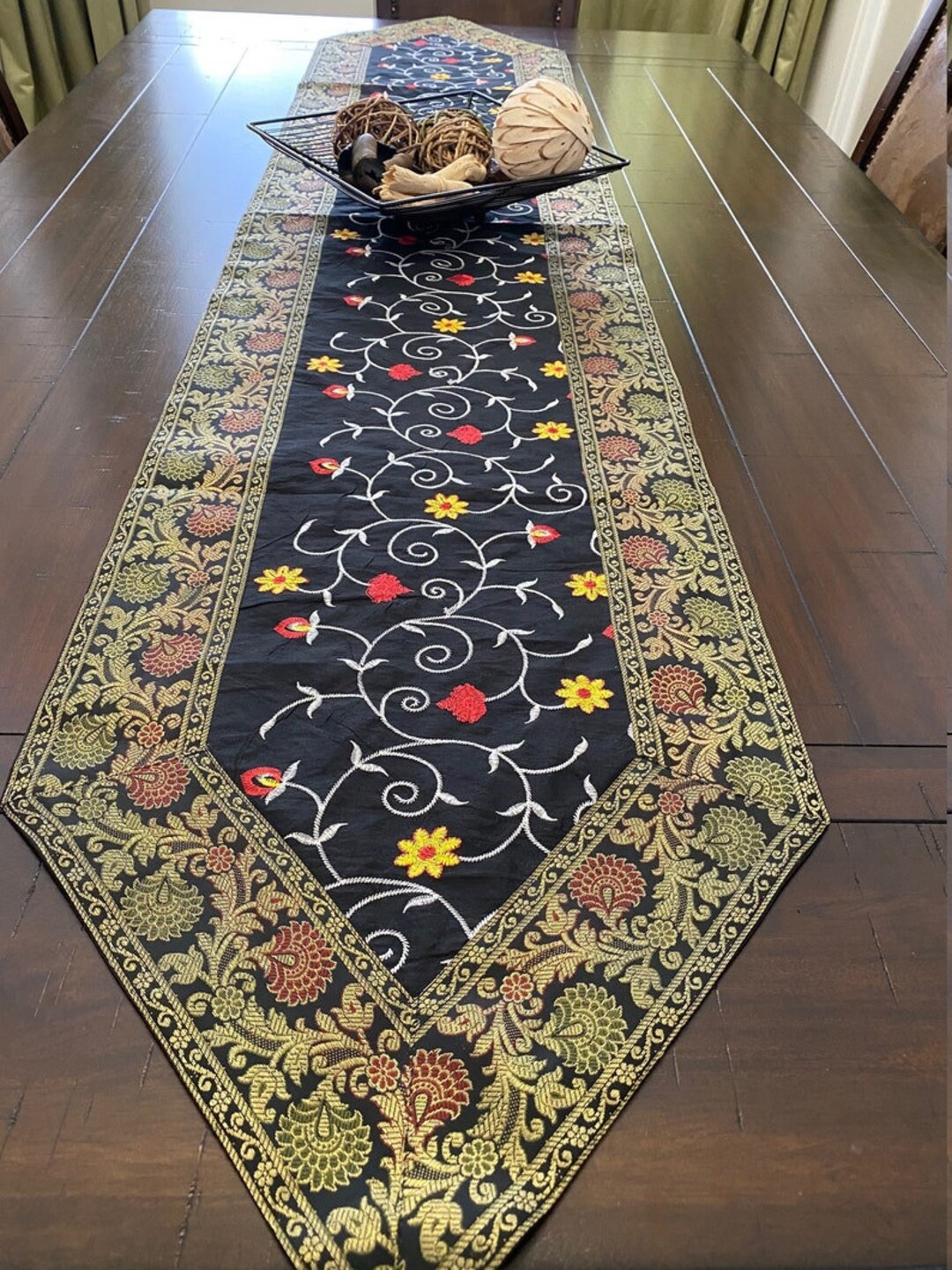 Runner Table Decor Brocade Silk Runner Formal Runner Gold Runner ...