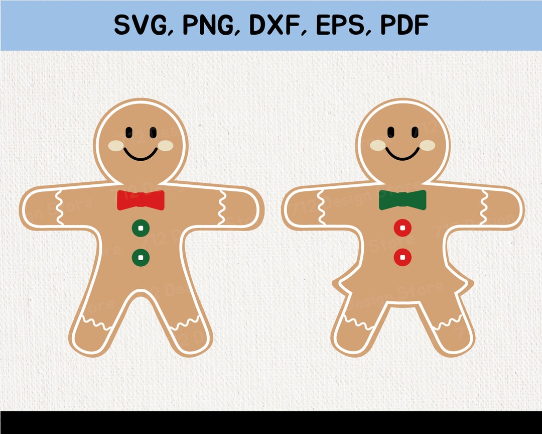 Gingerbread Man SVG Files for Cricut, Gingerbread Girl SVG, Merry ...