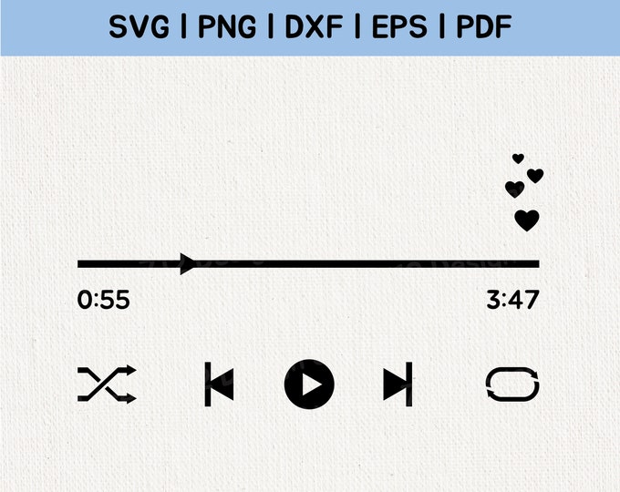 Audio Control Buttons Svg, Music Player Svg, Spotify Svg, Music Player ...