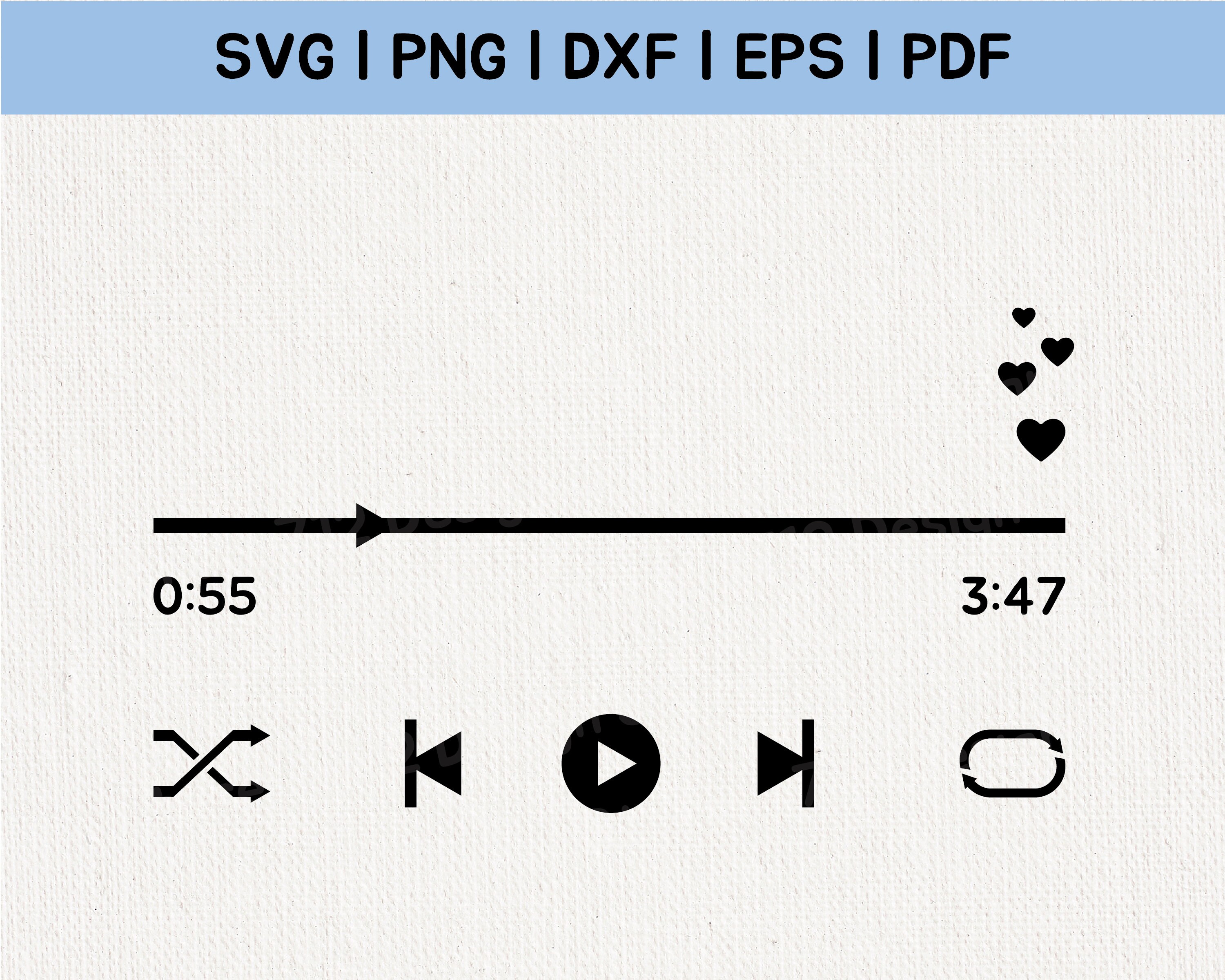 Music Player SVG Song Art SVG Music Buttons SVG (Instant Download) - Etsy