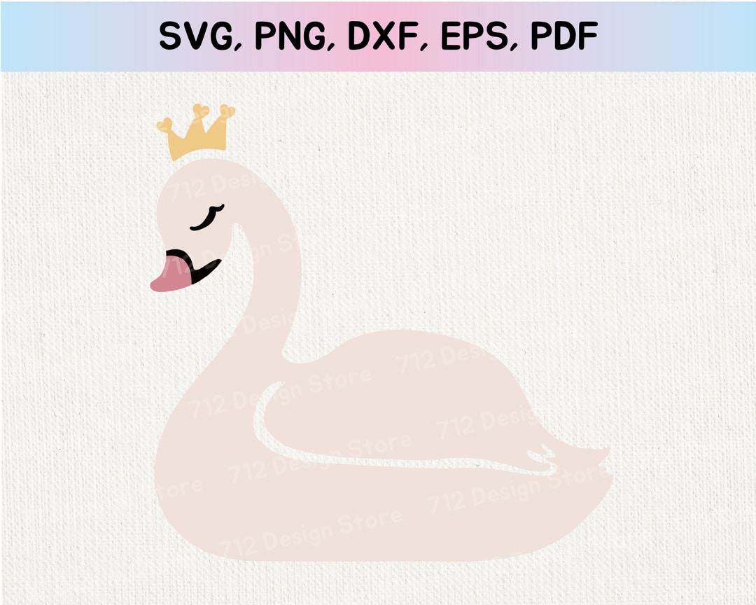 Swan Princess SVG, Swan SVG, Swan Files for Cricut, Crown Swan Clipart ...