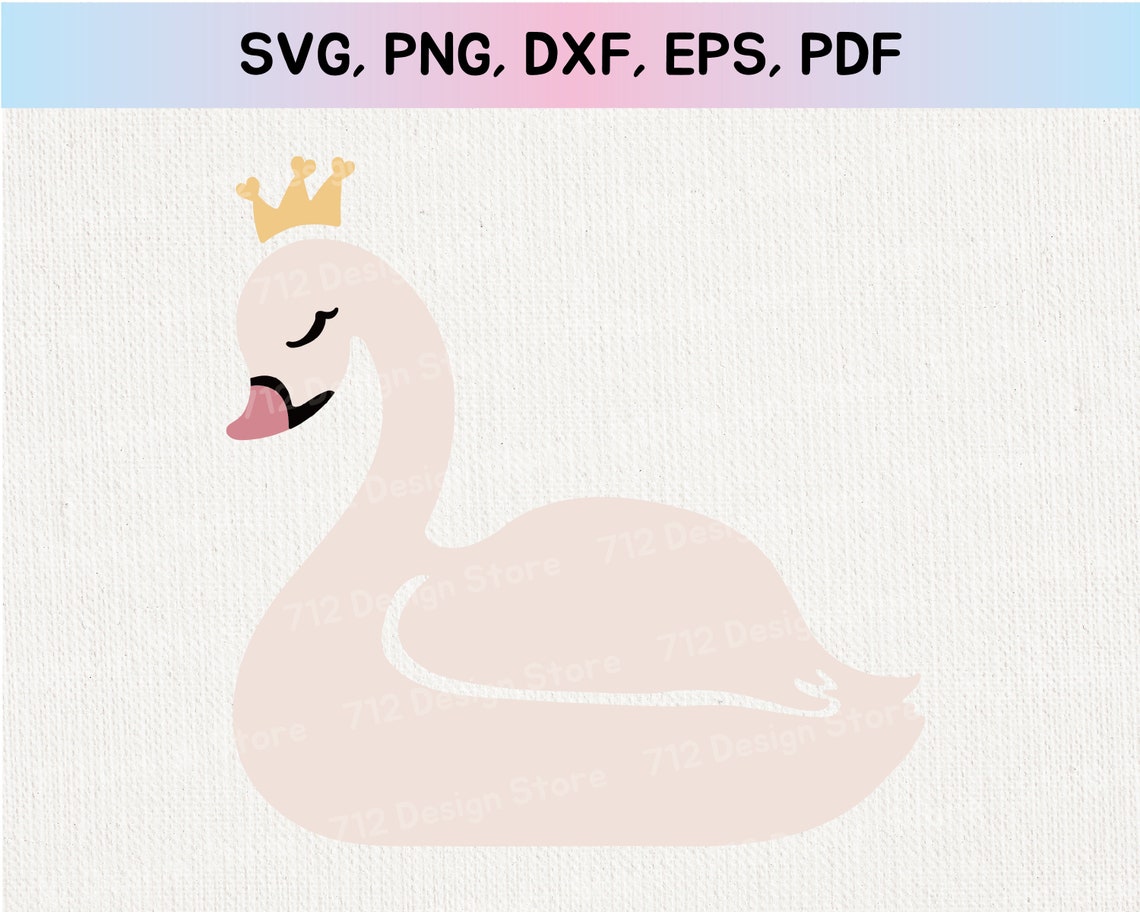 Swan Princess SVG, Swan SVG, Swan Files for Cricut, Crown Swan Clipart ...