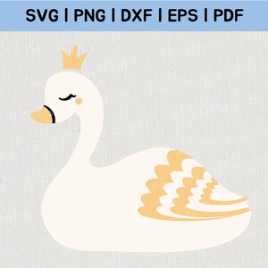 Swan Princess SVG, Swan SVG Files for Cricut, Swan Cut Files, Crown ...