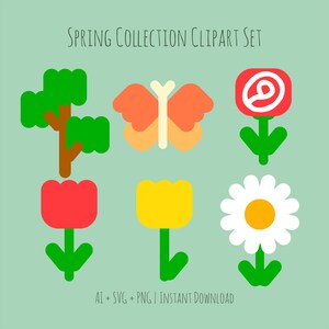 Spring Graphics Pack – Butterfly and Floral Elements PNG SVG AI for ...