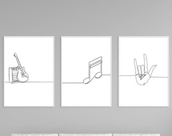 Minimalist Music Wall Art Set of 2 Digital Download | Etsy