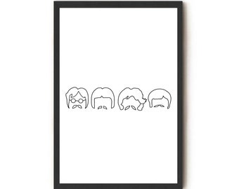 Beatles Line Art - Etsy