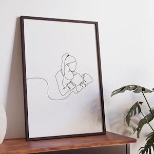 Minimalist Boxing Line Art, Extreme Sport Printable, Digital Download ...