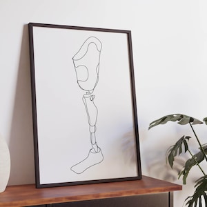 Minimalist Leg Prosthetic Line Art, Digital File, Prostheses Print ...