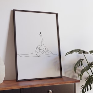 Minimalist Artistic Gymnastics Split Line Art, Digital Download ...
