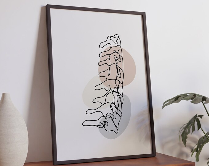 Lumbar Lateral View Minimal Anatomical | Line Anatomy Drawing ...
