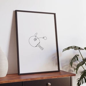 Minimalist Table Tennis Line Art, Digital Download, Sport Print, Simple ...