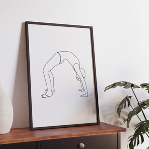 Minimalist Artistic Gymnastics Backbend Line Art, Digital Download ...