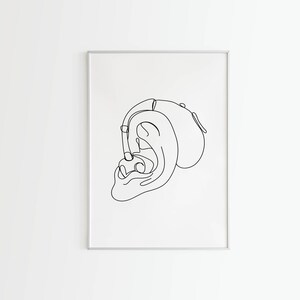Minimalist Otoscope Line Art, Digital File, ENT Gift Print, Audiologist ...
