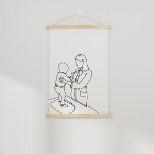 Minimalist Pediatric Line Art, Digital Download, Medical Artwork ...