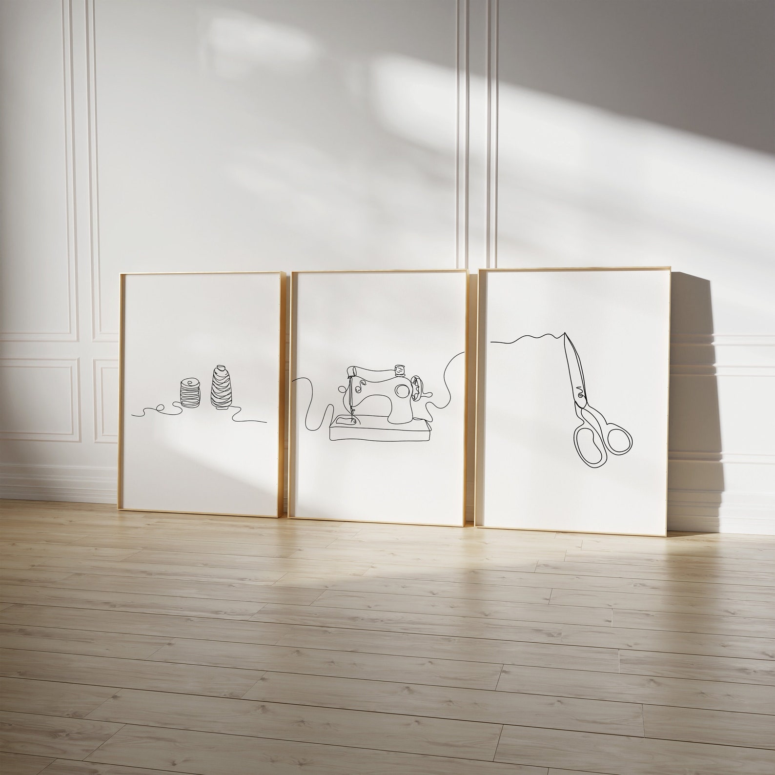 Sewing Machine Line Art, Drawing, Minimalist Sewing Threads , Digital ...