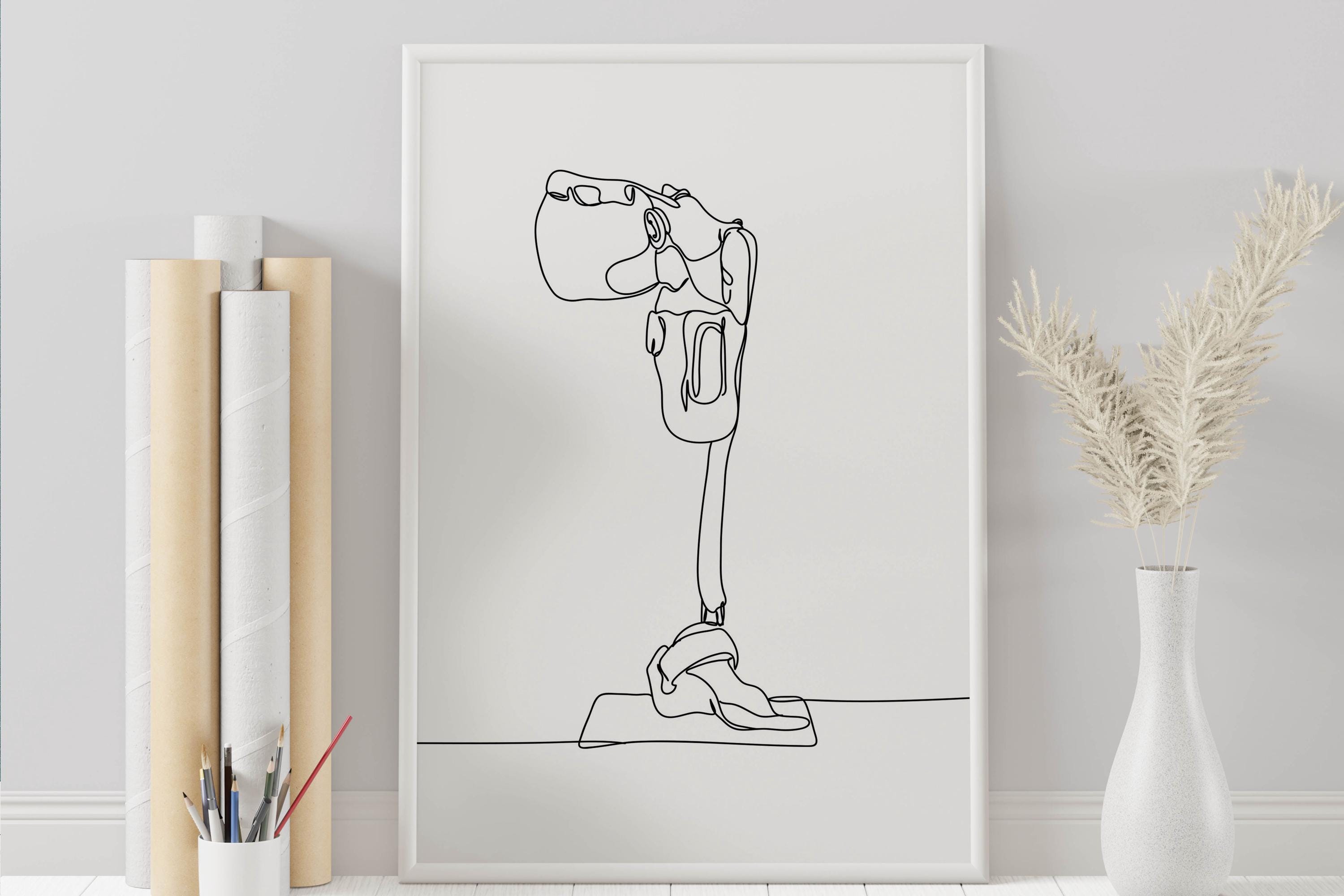 Minimalist Leg Prosthetic Line Art, Digital File, Prostheses Print ...