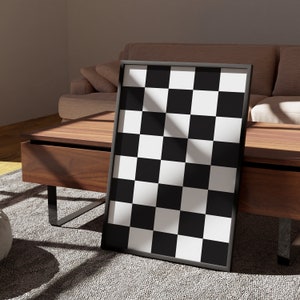 Chess Gallery Set of 6 Drawings, Check Decoration, Retro Print, Board ...