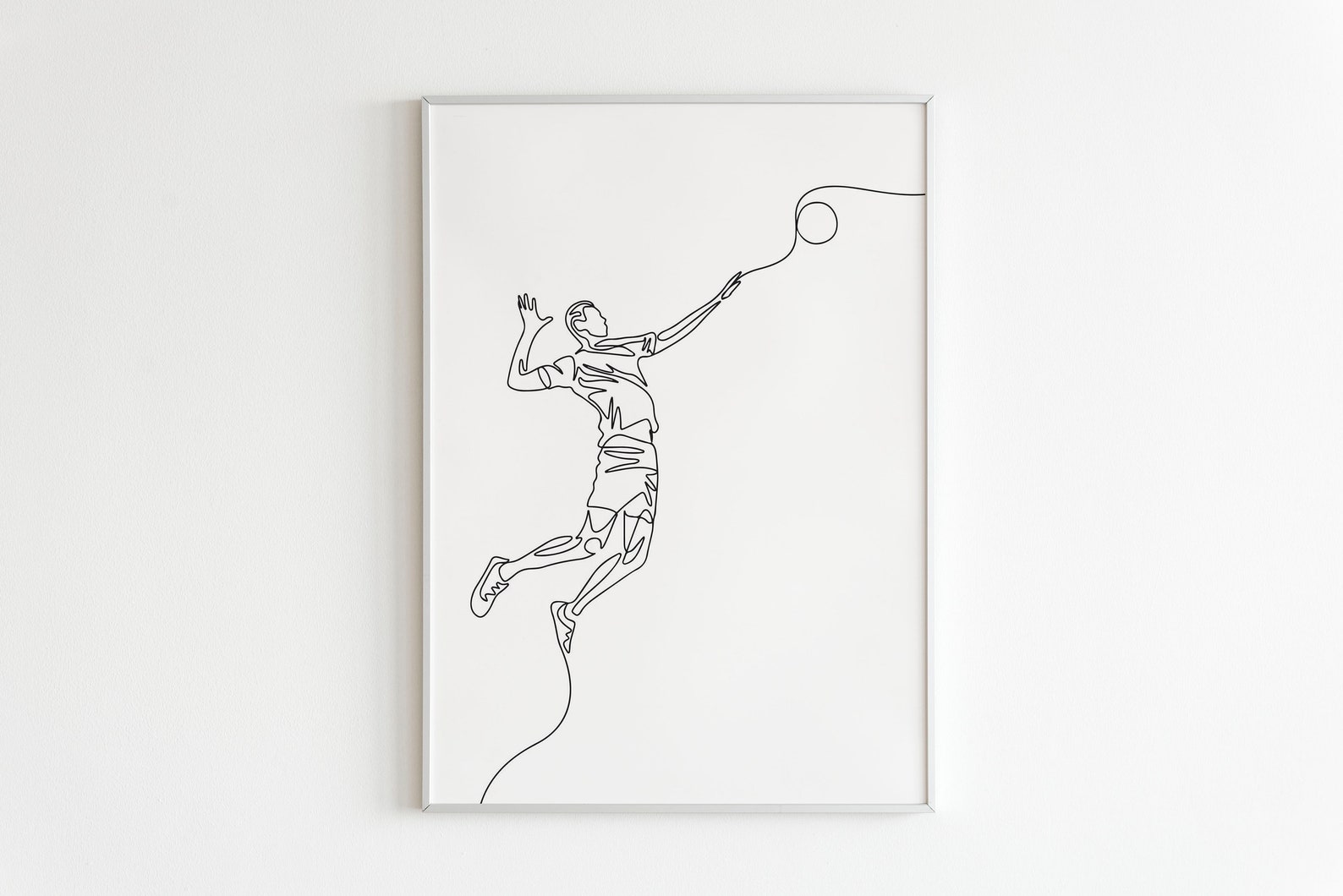 Minimalist Volleyball Player Line Art Digital Download Sport | Etsy
