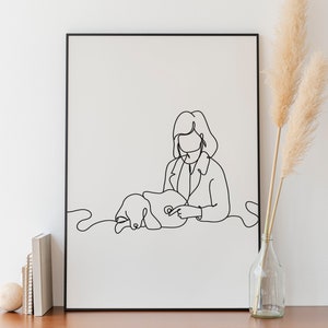 Veterinary Line Art, Vet Office, Clinic Decoration, Animal Hospital ...