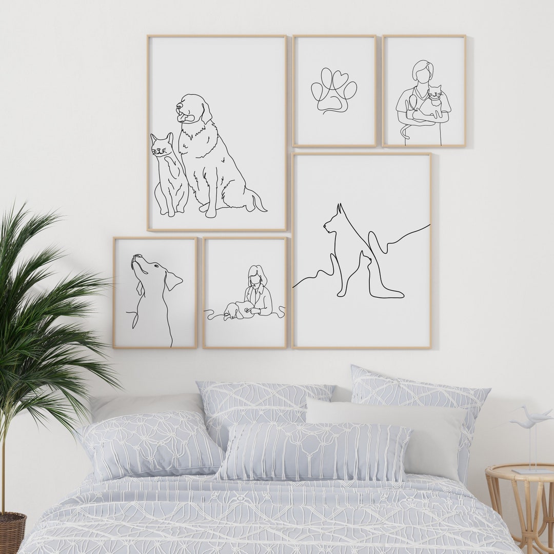 Veterinary Line Art, Vet Office, Clinic Decoration, Bundle Set of 6 ...