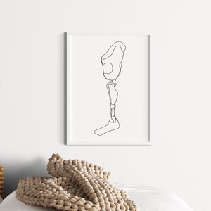 Minimalist Leg Prosthetic Line Art, Digital File, Prostheses Print ...