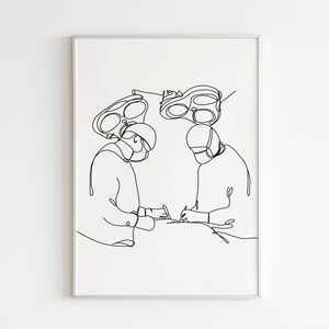 Minimalist Surgeon Line Art, Digital Download, Medical Health Print ...