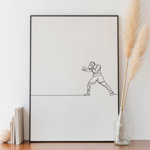 Minimalist Boxing Line Art , Extreme Sport Printable, Digital Download ...