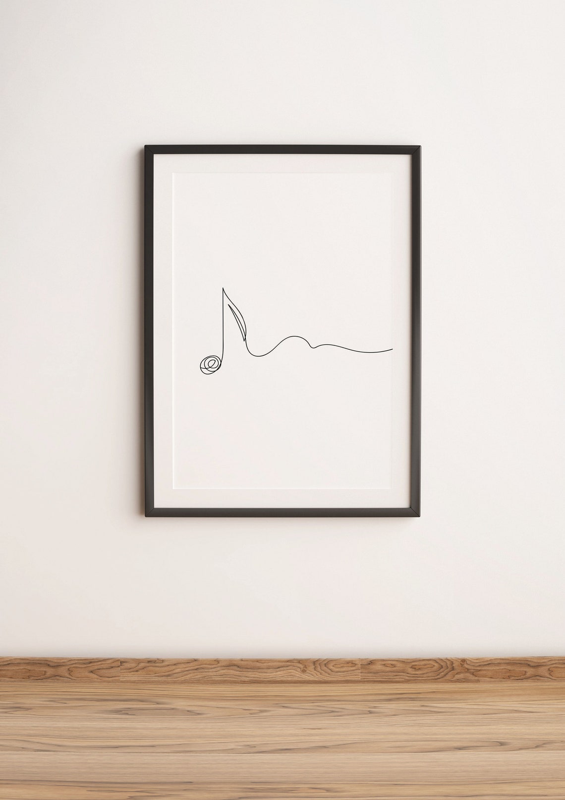 Minimalist Note Line Art Print Music One Line Drawing Wall - Etsy