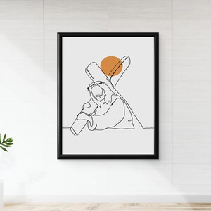 Minimalist Christian Line Art , Digital Download, Religious Print ...