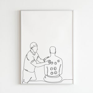 Minimalist Sport Therapy Line Art, Digital Download, Athlete Injury ...