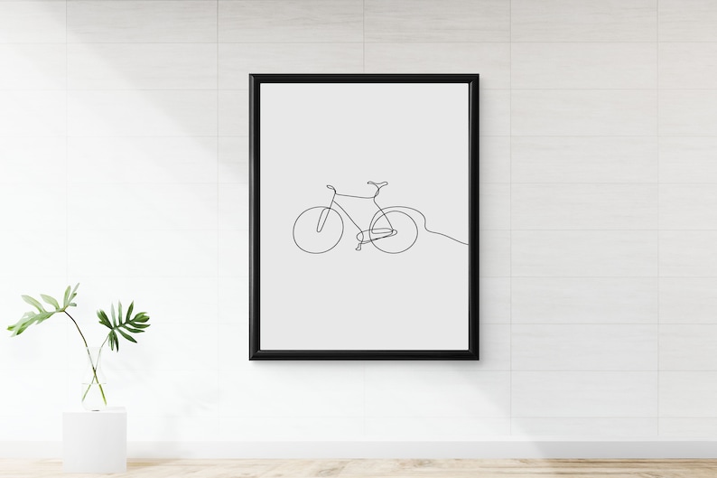 Minimalist Bicycle Line Art , Digital Download, Bike Print, Simple ...