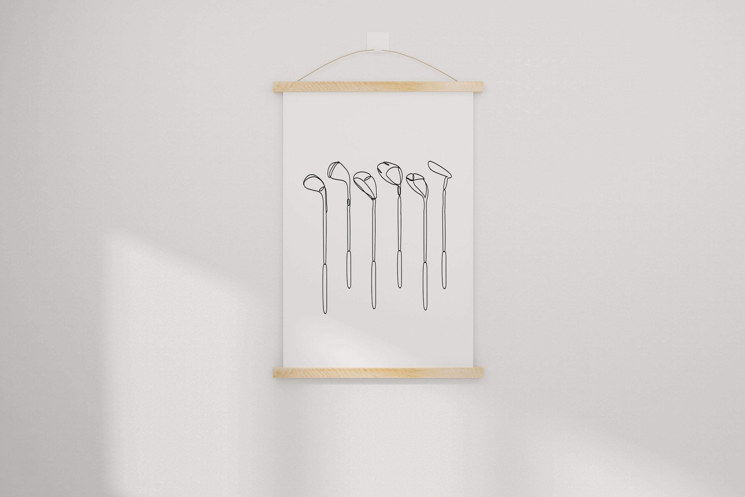 Minimalist Golf Clubs Line Art, Digital Download, Sport Print, Simple ...
