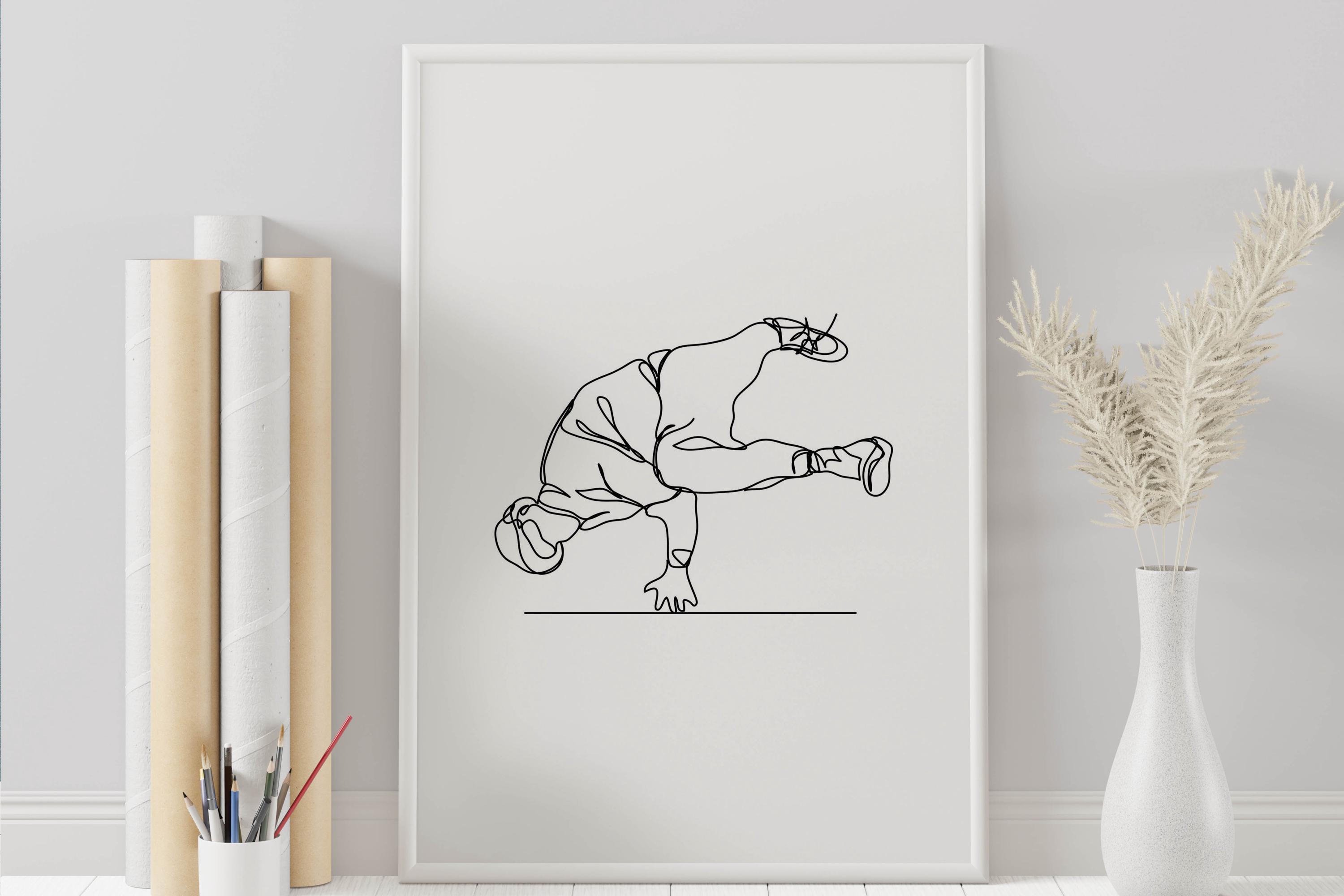 Minimalist Breakdance Line Art, Digital Download, Hip Hop Dance Print ...