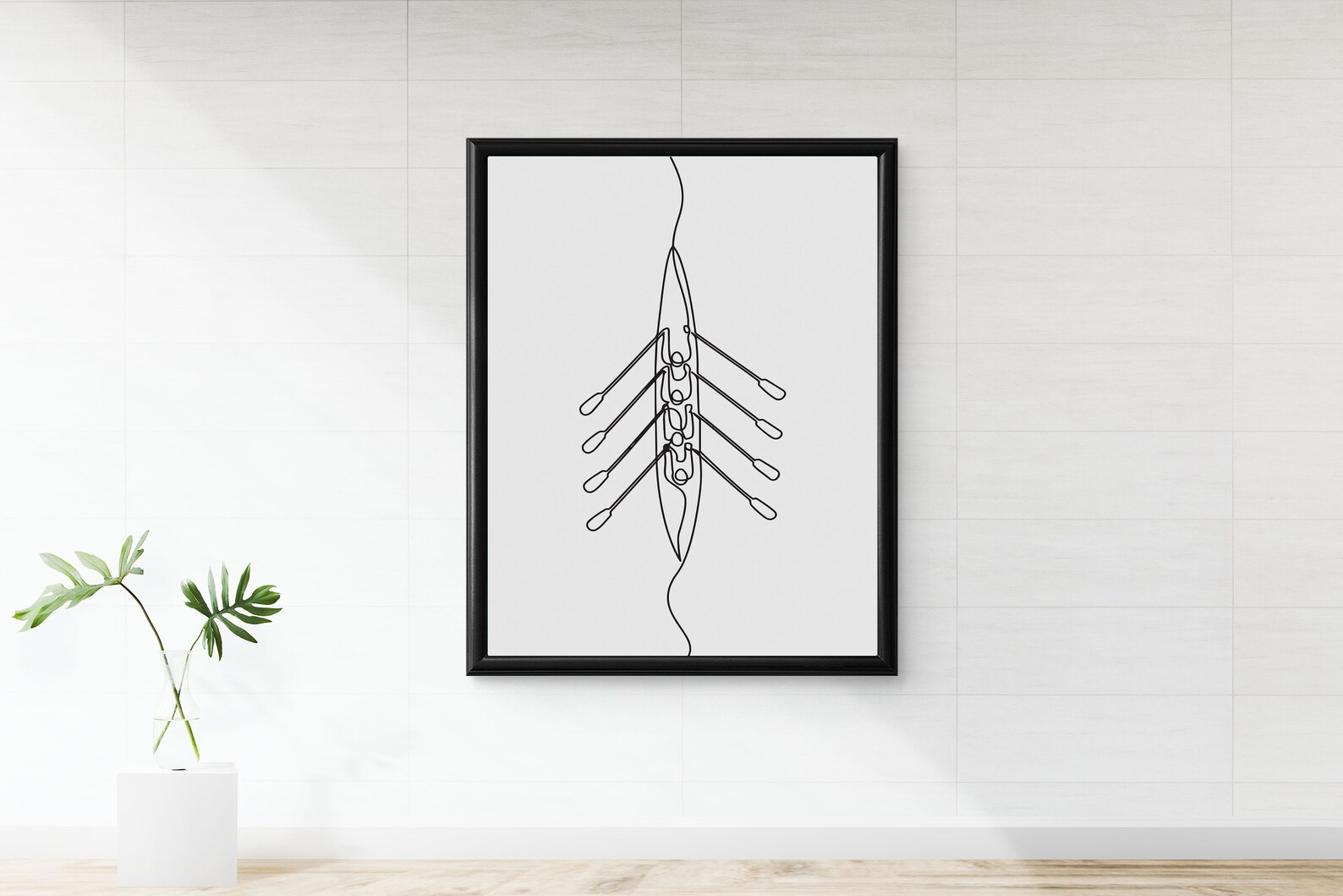 Minimalist Rowing Boat Line Art Water Sport Printable Rower - Etsy