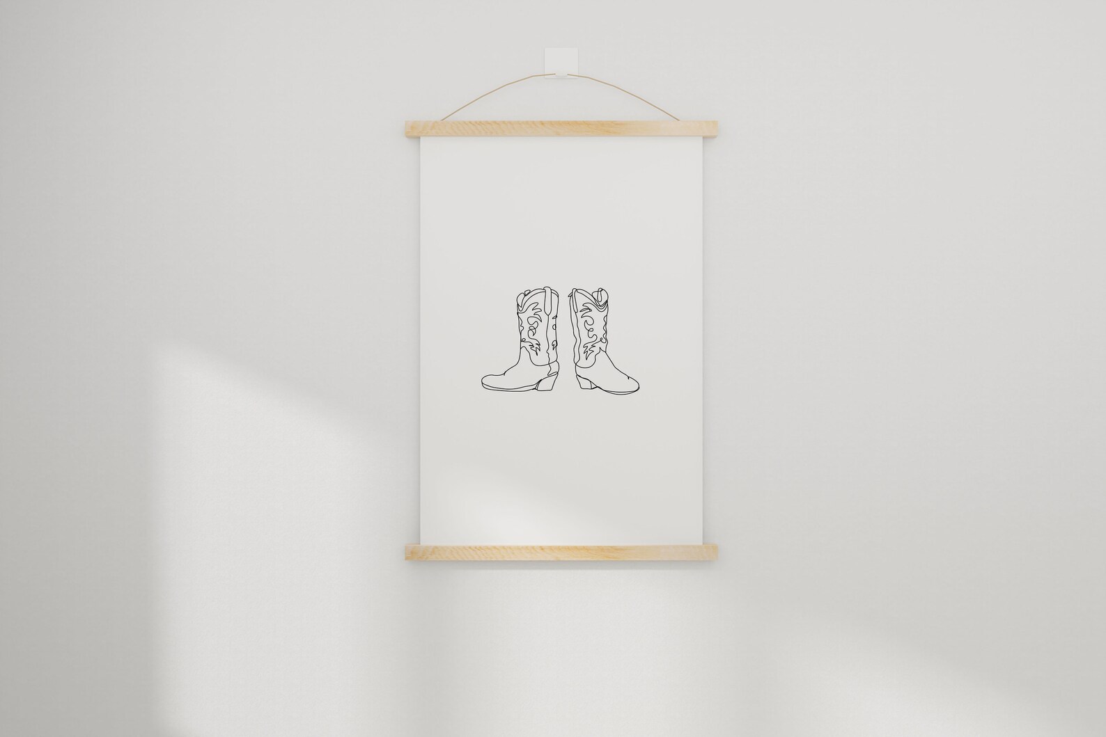 Minimalist Cowboy Boots Line Art Digital Download Western - Etsy
