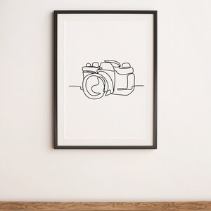 Minimalist Camera Line Art, Digital Download, Photography Equipment ...