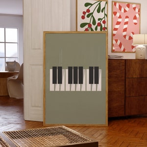Retro Music Wall Art, Groovy Print, Piano Keys Poster, Musical Print ...