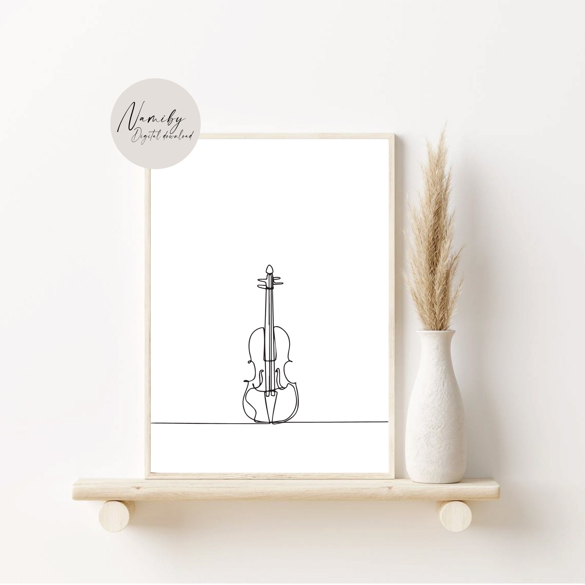 Minimalist Violinist Line Art Violin Single Line Poster | Etsy