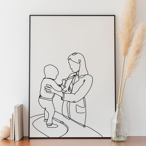 Minimalist Pediatric Line Art, Digital Download, Medical Artwork ...