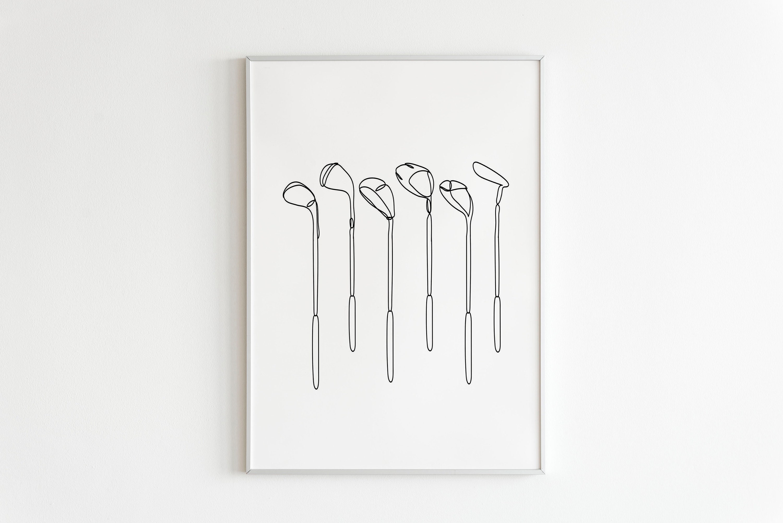 Minimalist Golf Clubs Line Art, Digital Download, Sport Print, Simple ...