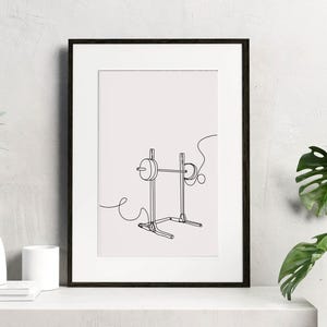 Minimalist Sport Equipment Drawing, Workout Squat Rack Line Art Print ...