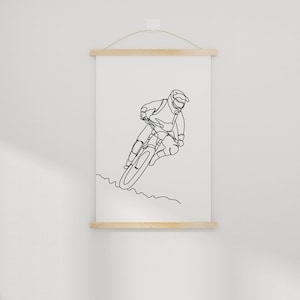 Minimalist Mountain Bike Line Art, Digital Download, MTB Print, Extreme ...