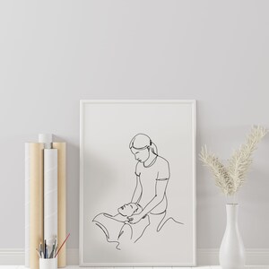 Minimalist Sport Therapy Line Art, Digital Download, Athlete Recovery ...