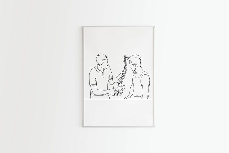 Minimalist Chiropractic Line Art, Digital Files, Recovery Print Massage ...